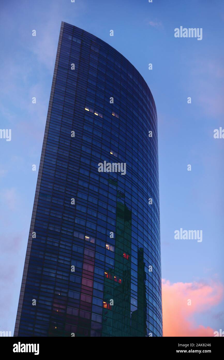 modern black skyscrapers in the dusk light Stock Photo - Alamy