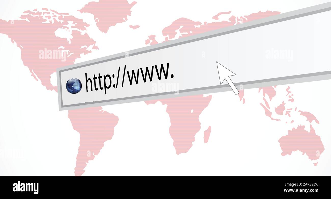 Abstract creative concept map of the world and http:wwww, global ...