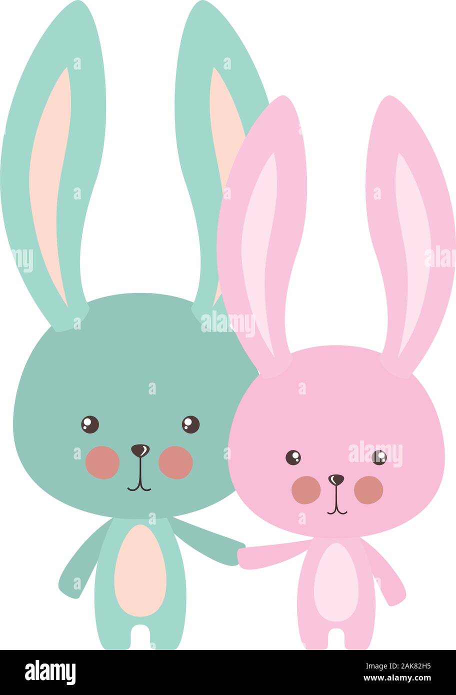 Cute rabbits cartoons vector design Stock Vector Image & Art - Alamy