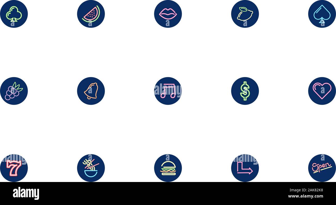 bundle of neon lights set icons Stock Vector Image & Art - Alamy