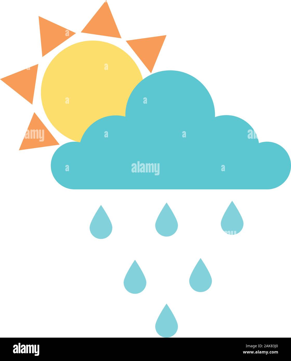 sun with cloud rainy spring season Stock Vector Image & Art - Alamy