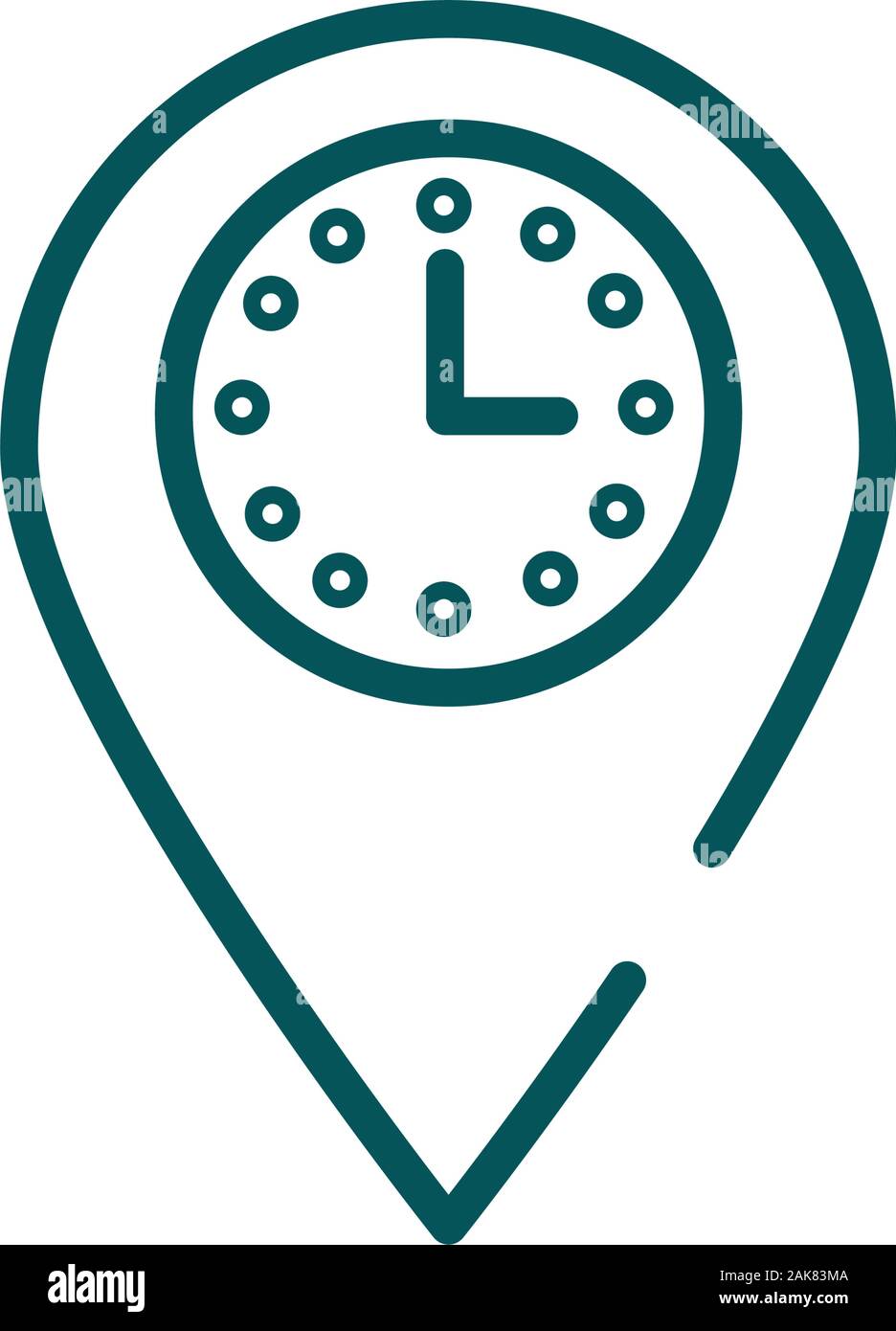 Isolated clock instrument inside gps mark vector design Stock Vector ...