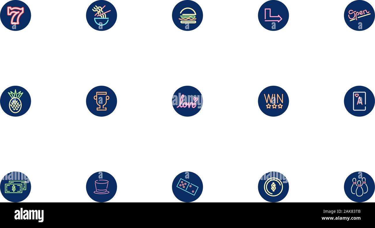 bundle of neon lights set icons Stock Vector Image & Art - Alamy