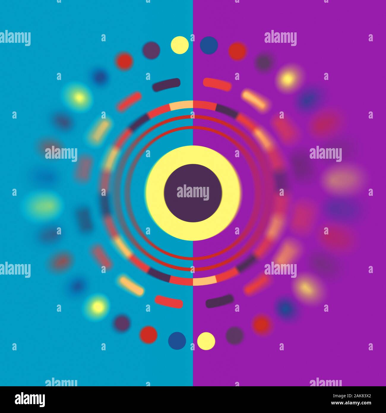 Technology colorful round background. Abstract digital illustration ...