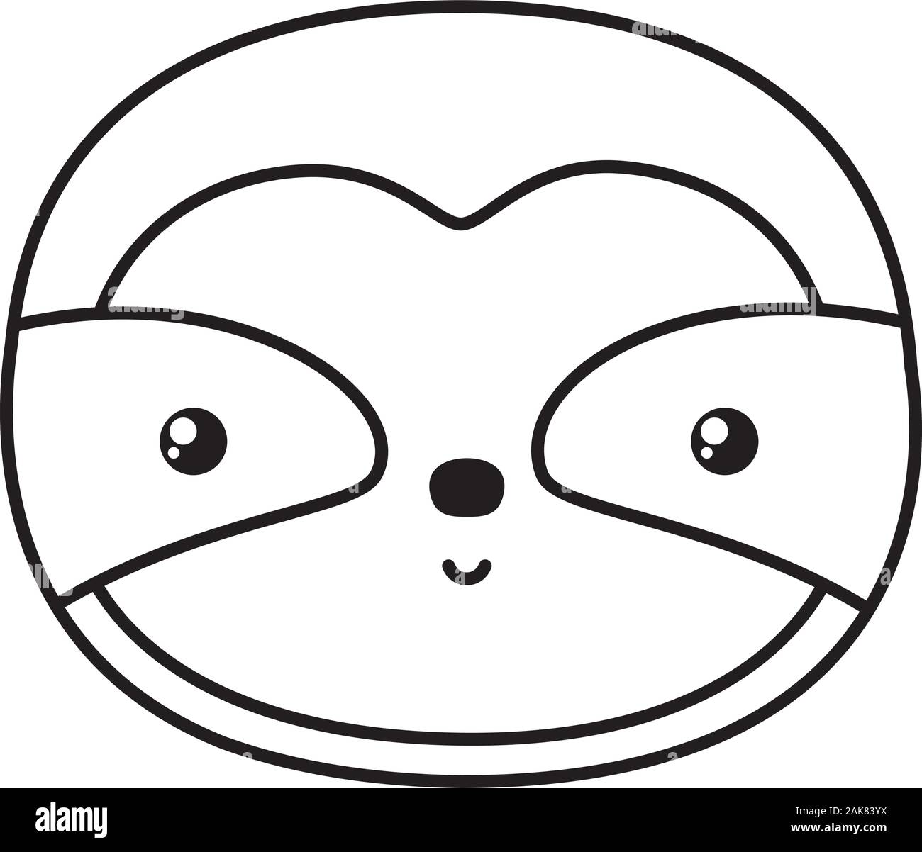 Cute sloth in cartoon Black and White Stock Photos & Images - Alamy