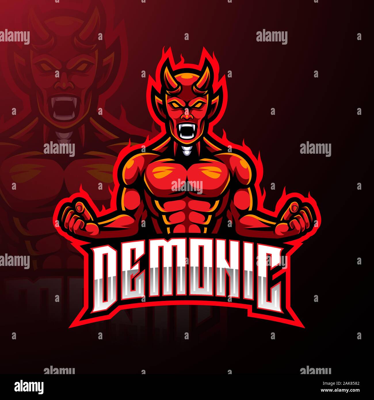 Japan red devil demon Stock Vector Images - Alamy