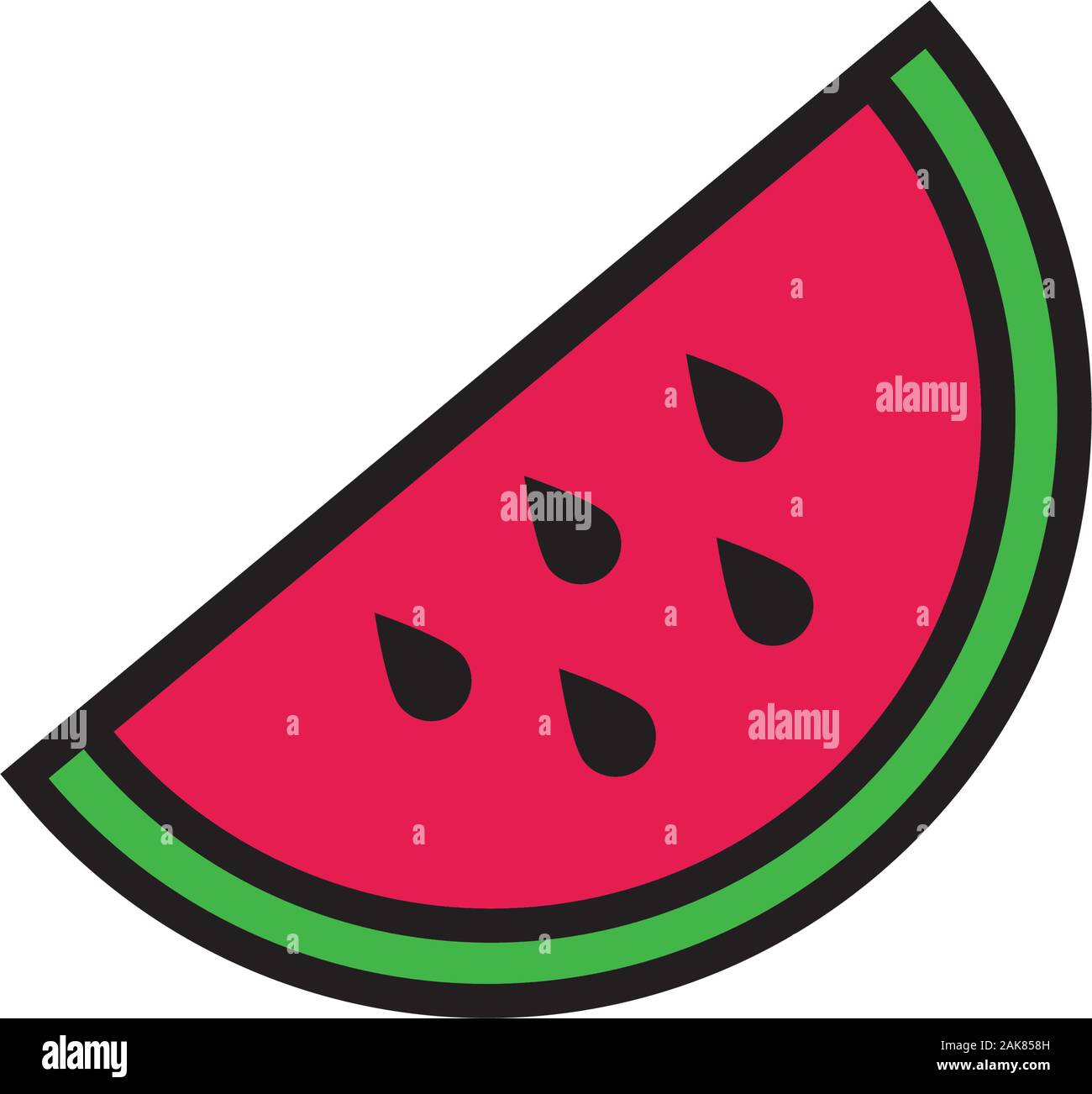 watermelon half fruit isolated icon Stock Vector Image & Art - Alamy