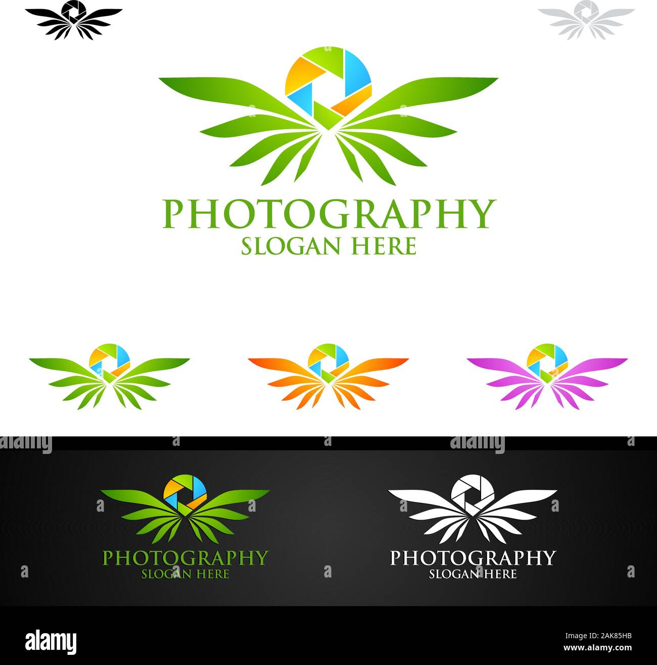 Fly Wing Camera Photography Logo Icon Vector Design Template Stock ...