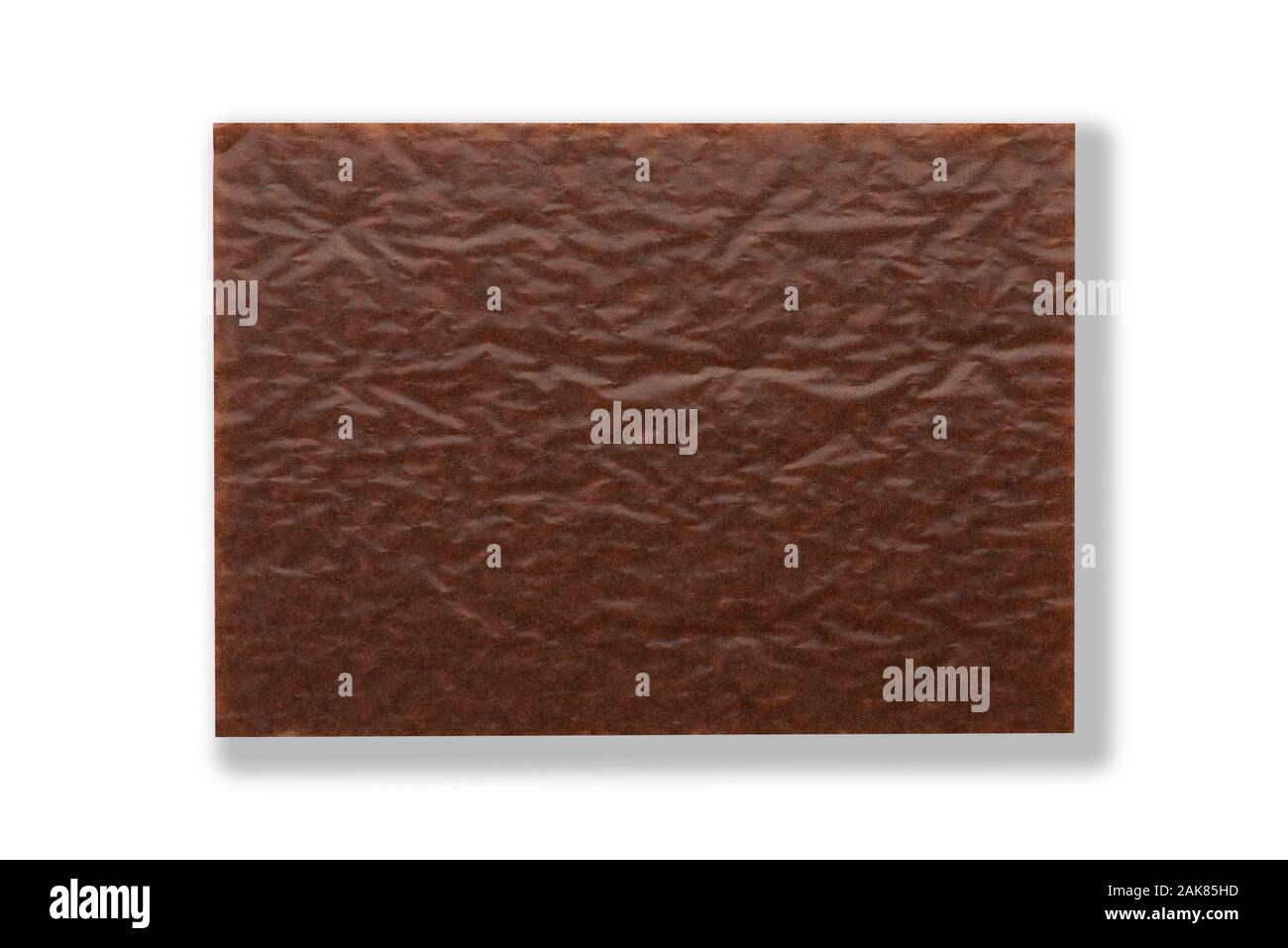 rectangular brown glossy sheet of paper isolated on white background ...