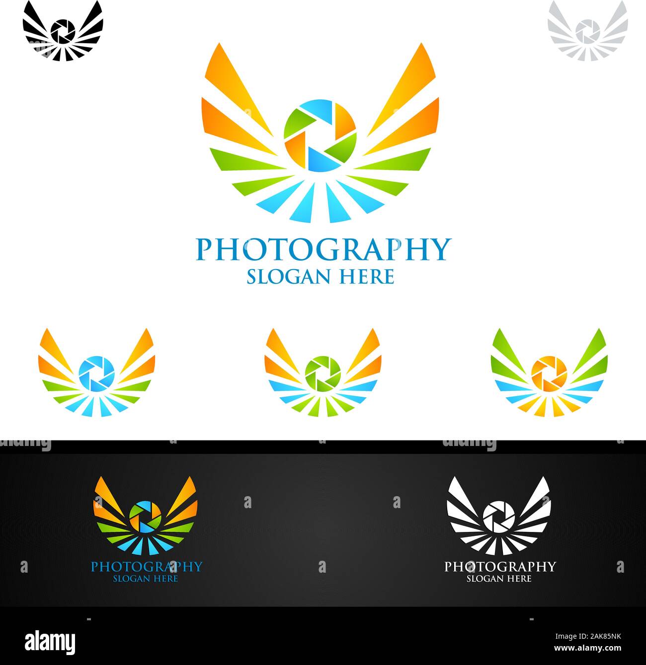 Fly Wing Camera Photography Logo Icon Vector Design Template Stock ...