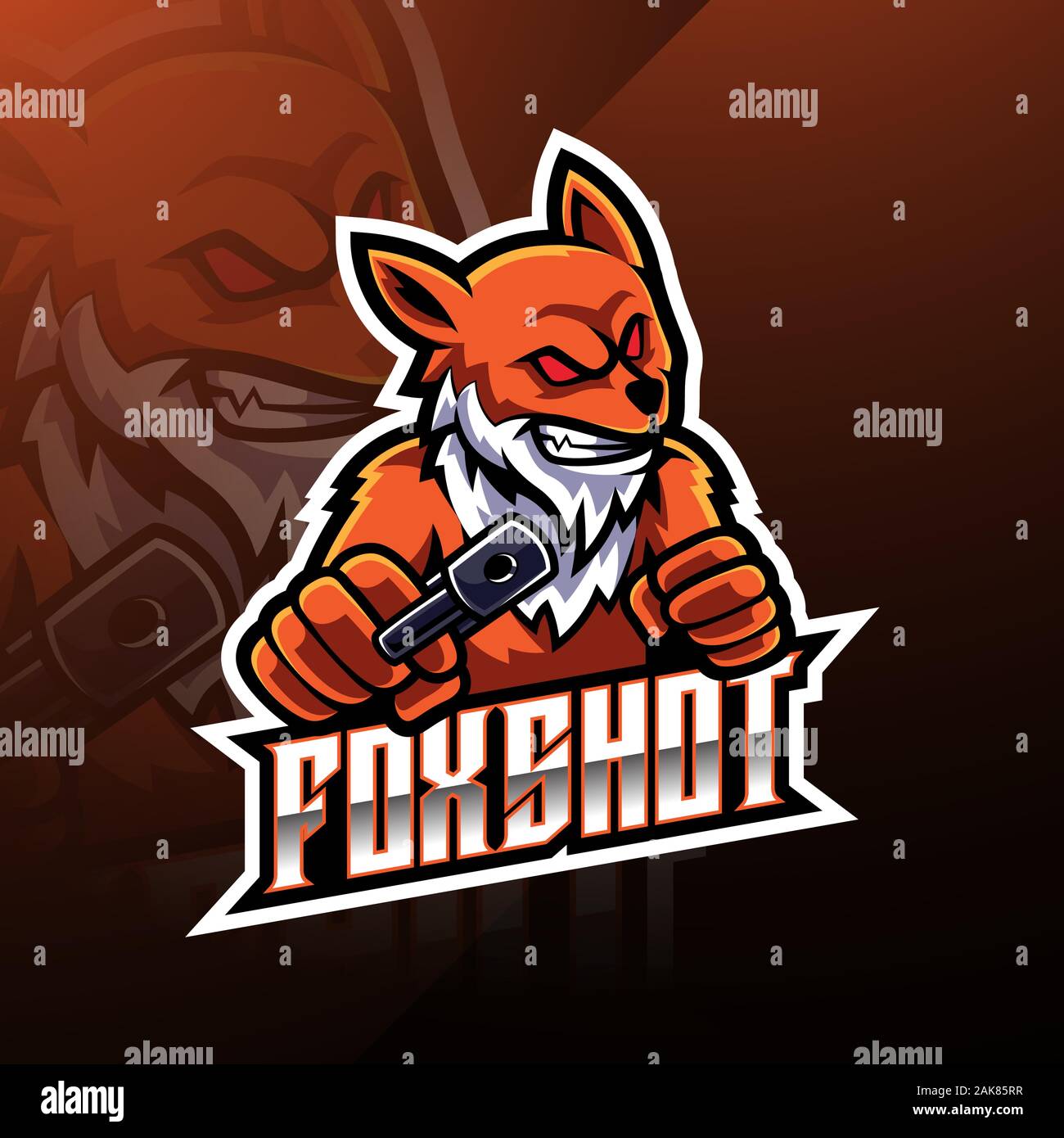 Fox shot esport logo design Stock Vector Image & Art - Alamy