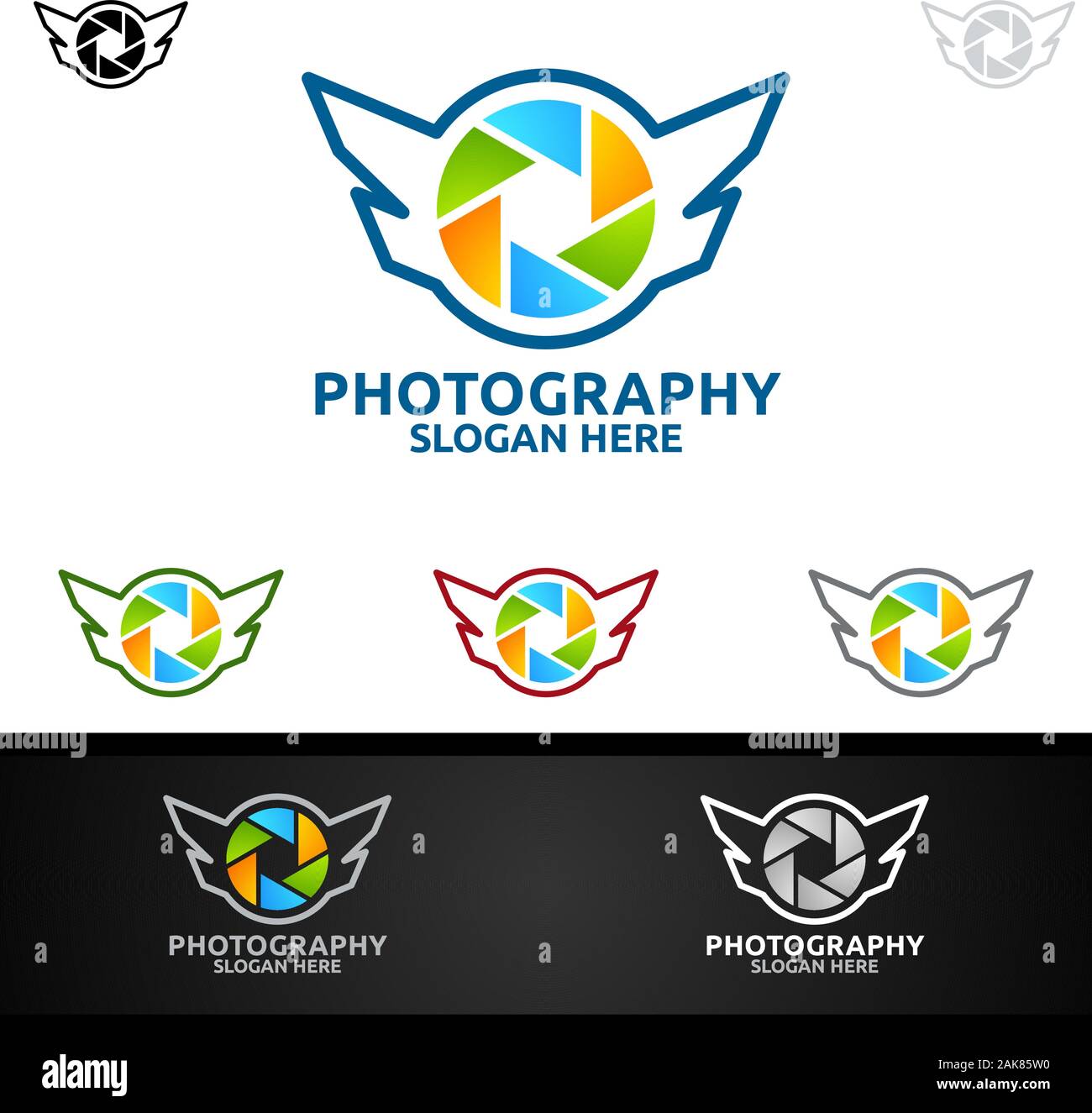 Fly Wing Camera Photography Logo Icon Vector Design Template Stock ...