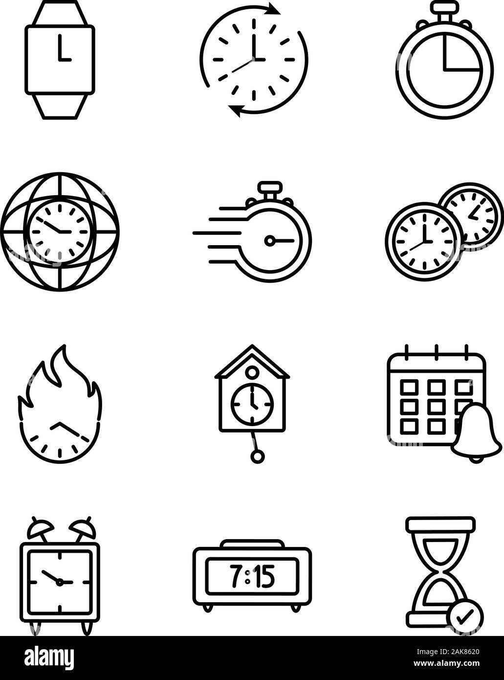 Isolated clocks instruments icon set vector design Stock Vector Image ...
