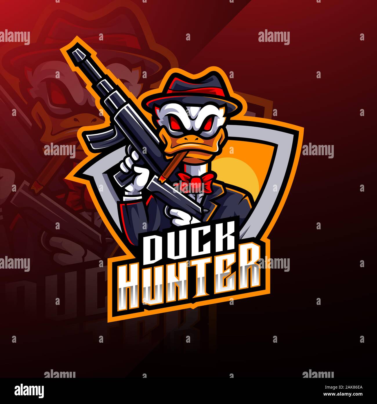 Duck hunter esport mascot logo design Stock Vector Image & Art - Alamy