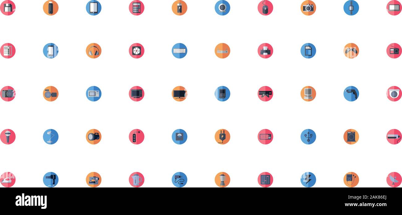 bundle of electronic set icons Stock Vector Image & Art - Alamy