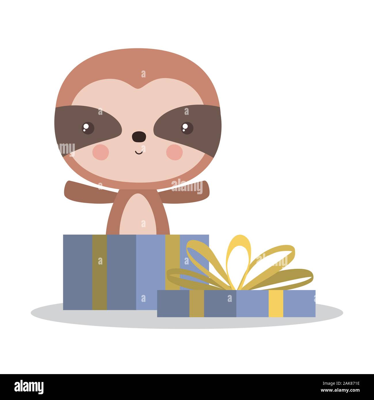 Cute sloth with gift vector design Stock Vector Image & Art - Alamy