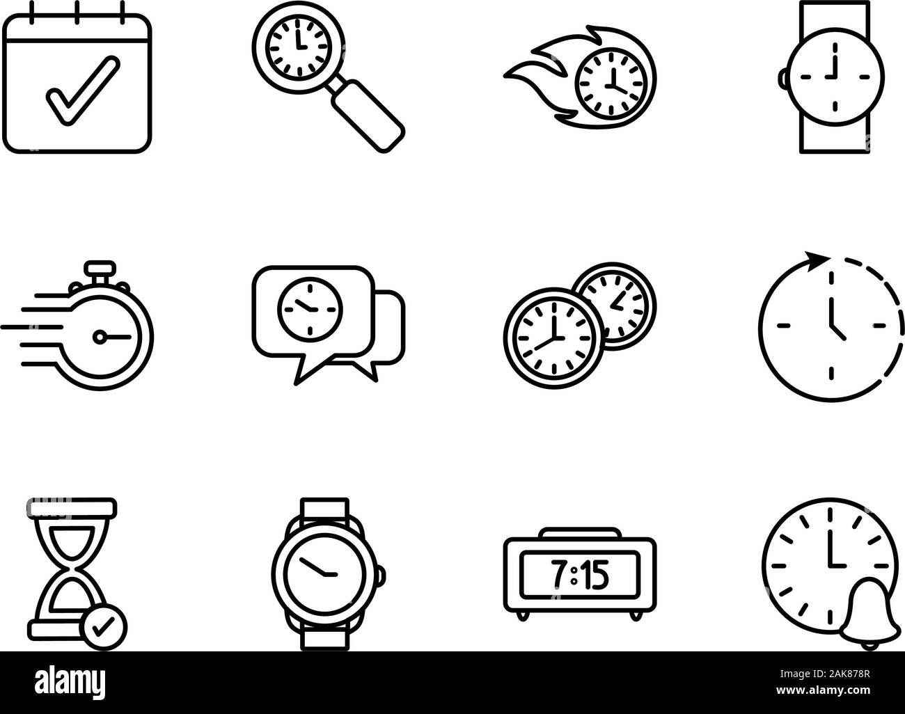 Isolated clocks instruments icon set vector design Stock Vector Image ...