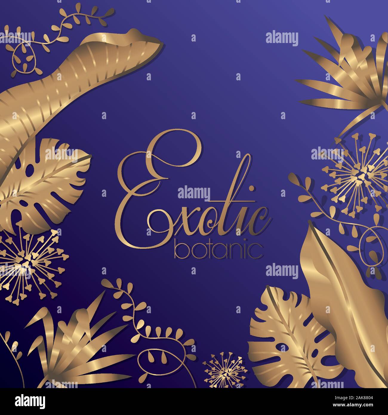 luxury exotic botany golden decoration Stock Vector Image & Art - Alamy