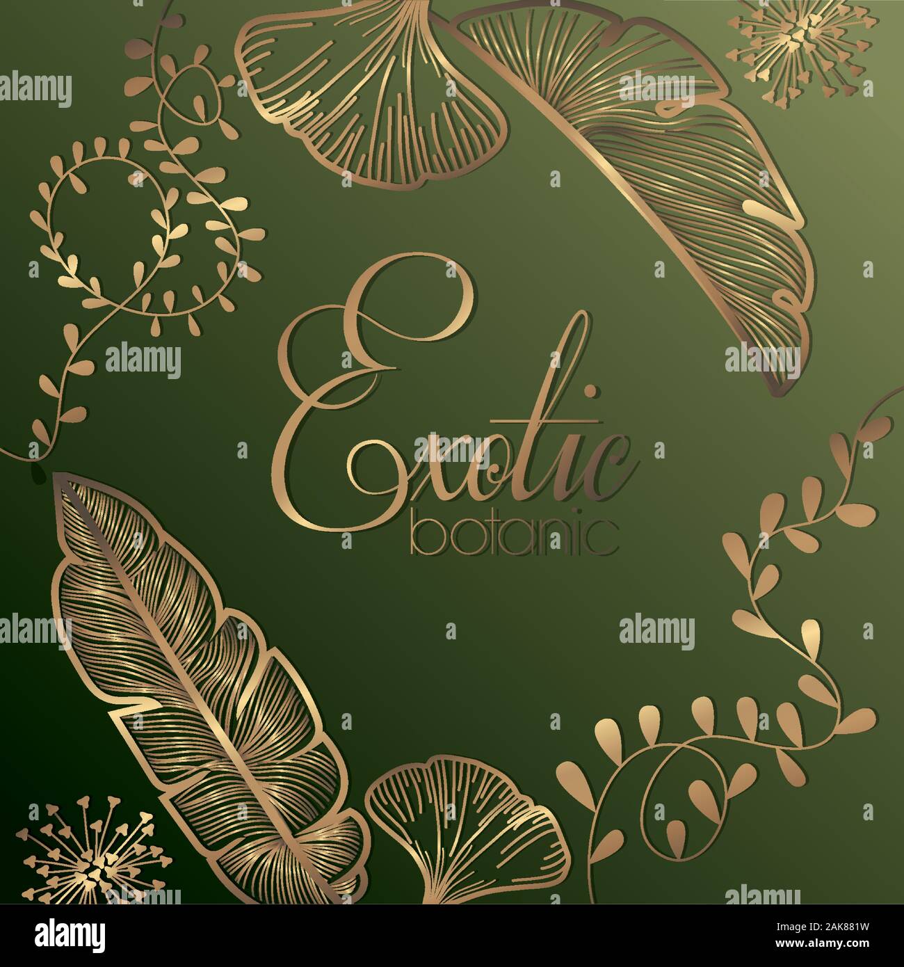 luxury exotic botany golden decoration Stock Vector Image & Art - Alamy