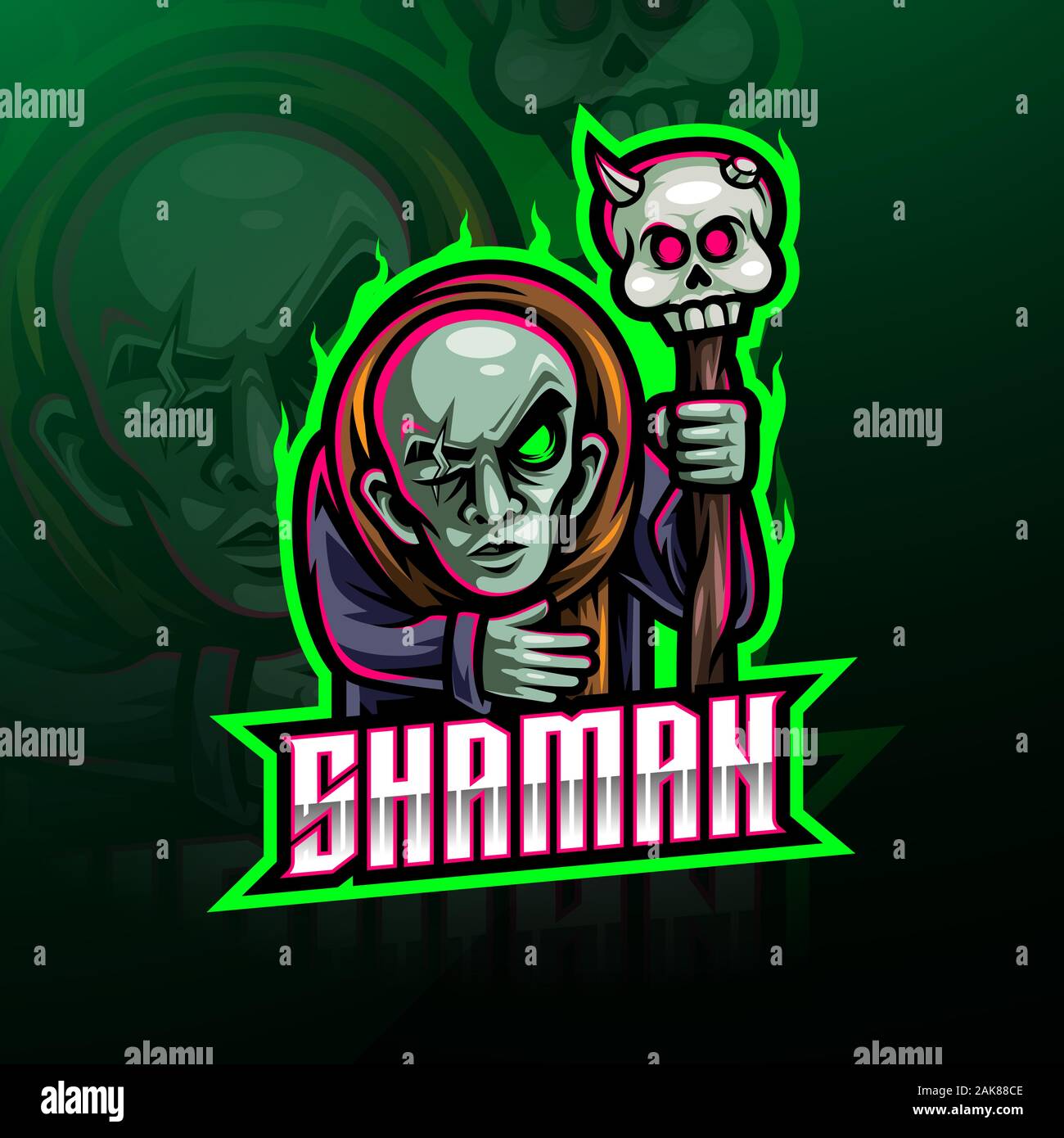 Shaman sport mascot logo design Stock Vector Image & Art - Alamy