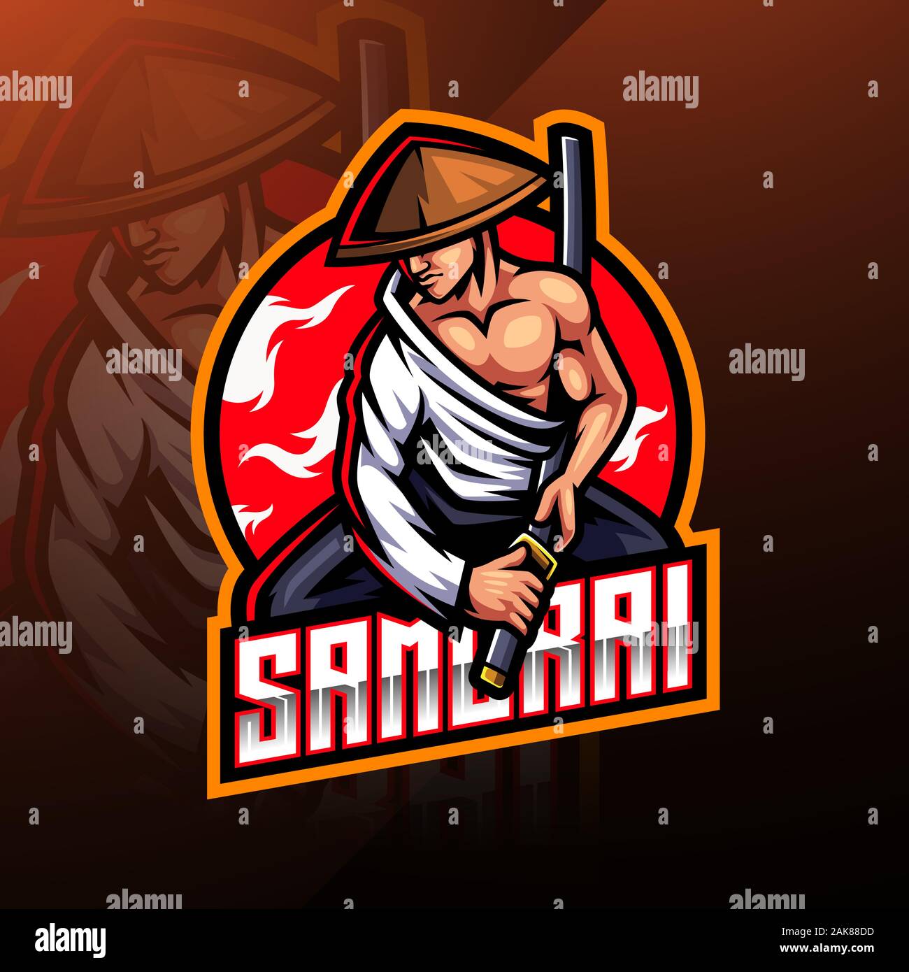 Samurai esport mascot logo design Stock Vector Image & Art - Alamy