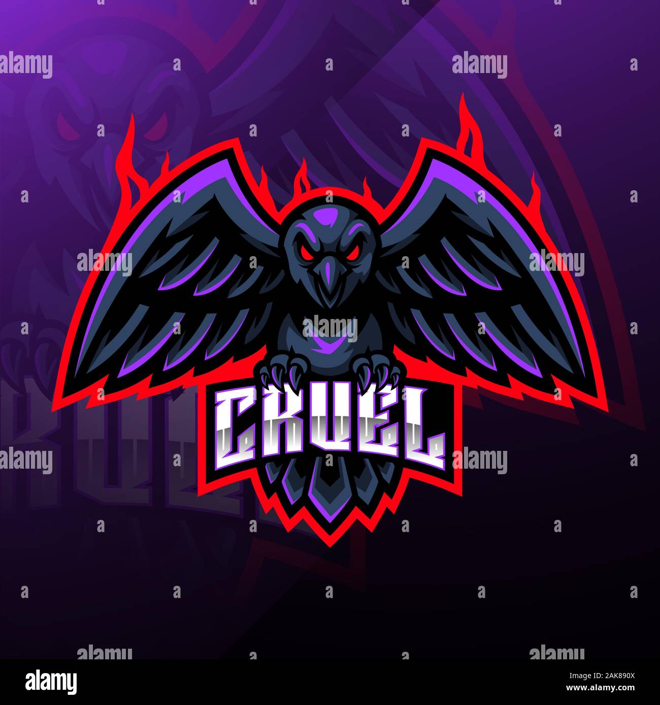 Raven sport mascot logo design Stock Vector Image & Art - Alamy