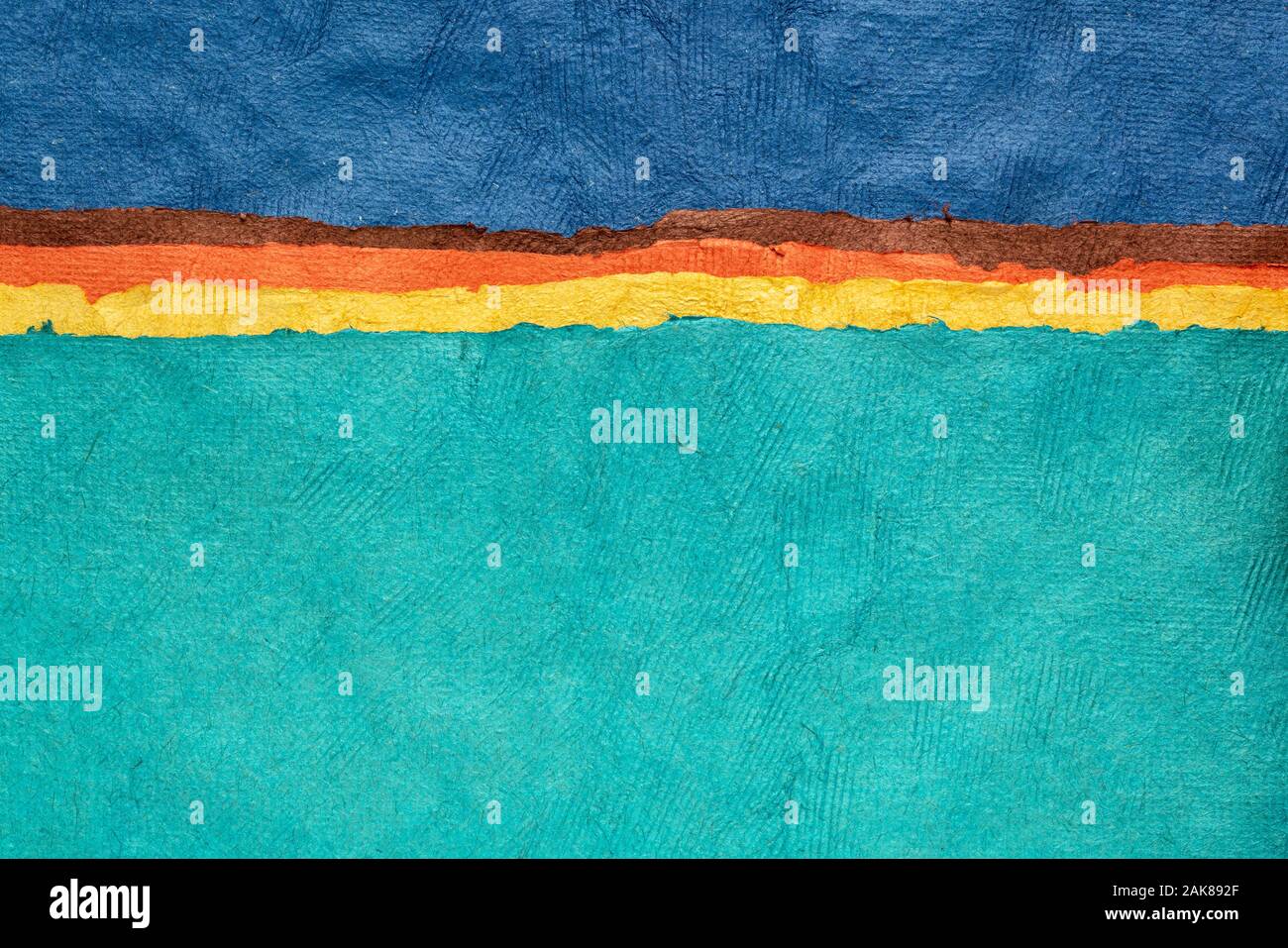 lake and sky -abstract landscape created with sheets of textured ...