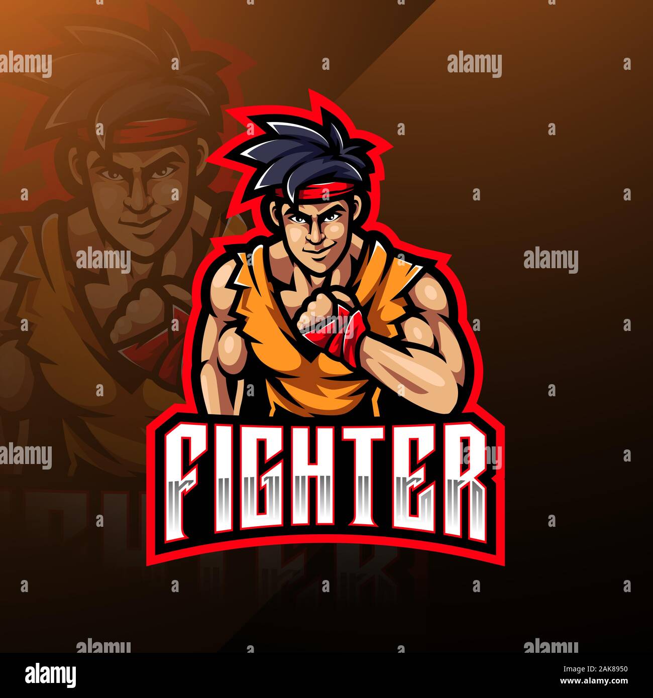 Fighter sport mascot logo design Stock Vector Image & Art - Alamy