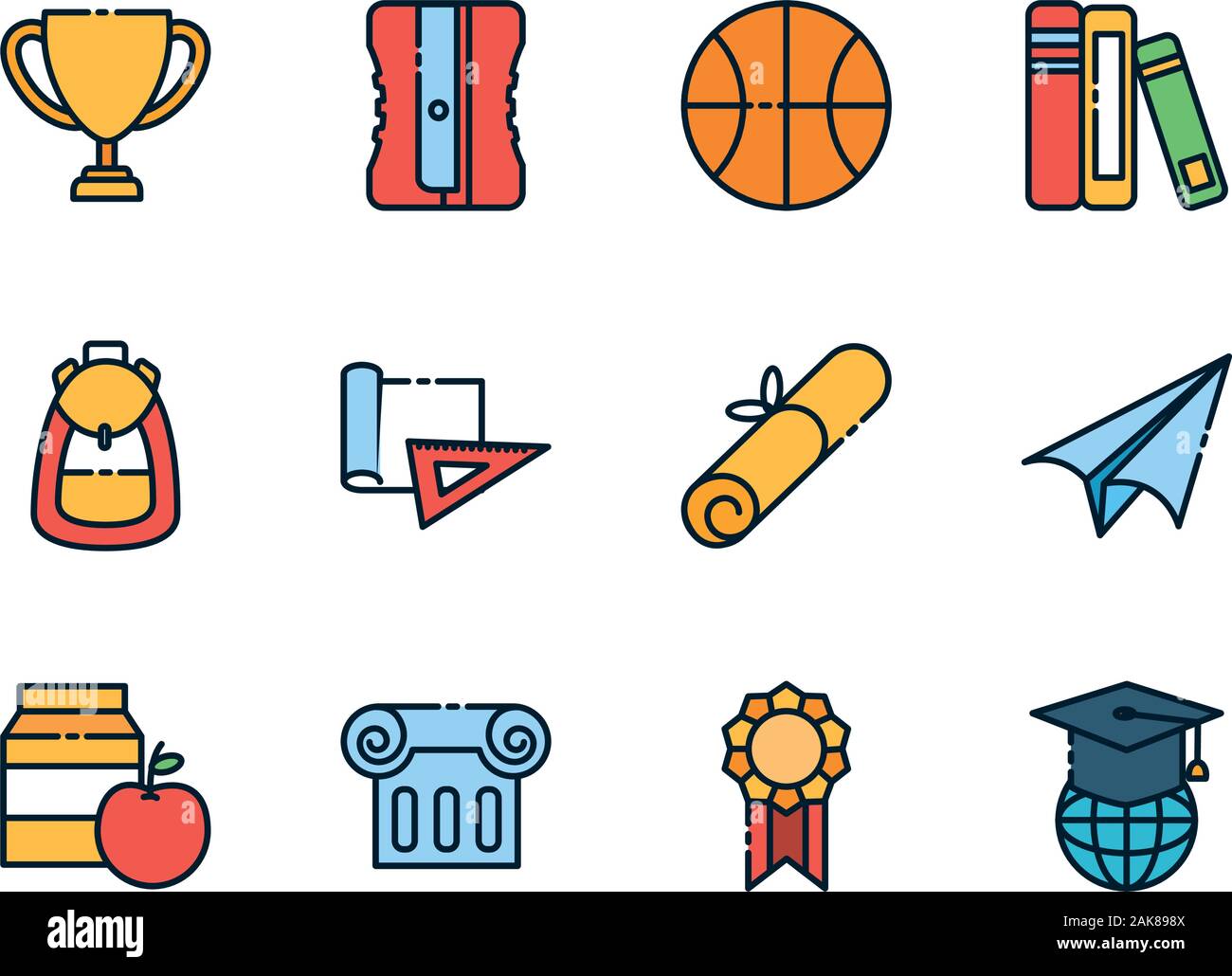 Isolated school icon set vector design Stock Vector Image & Art - Alamy