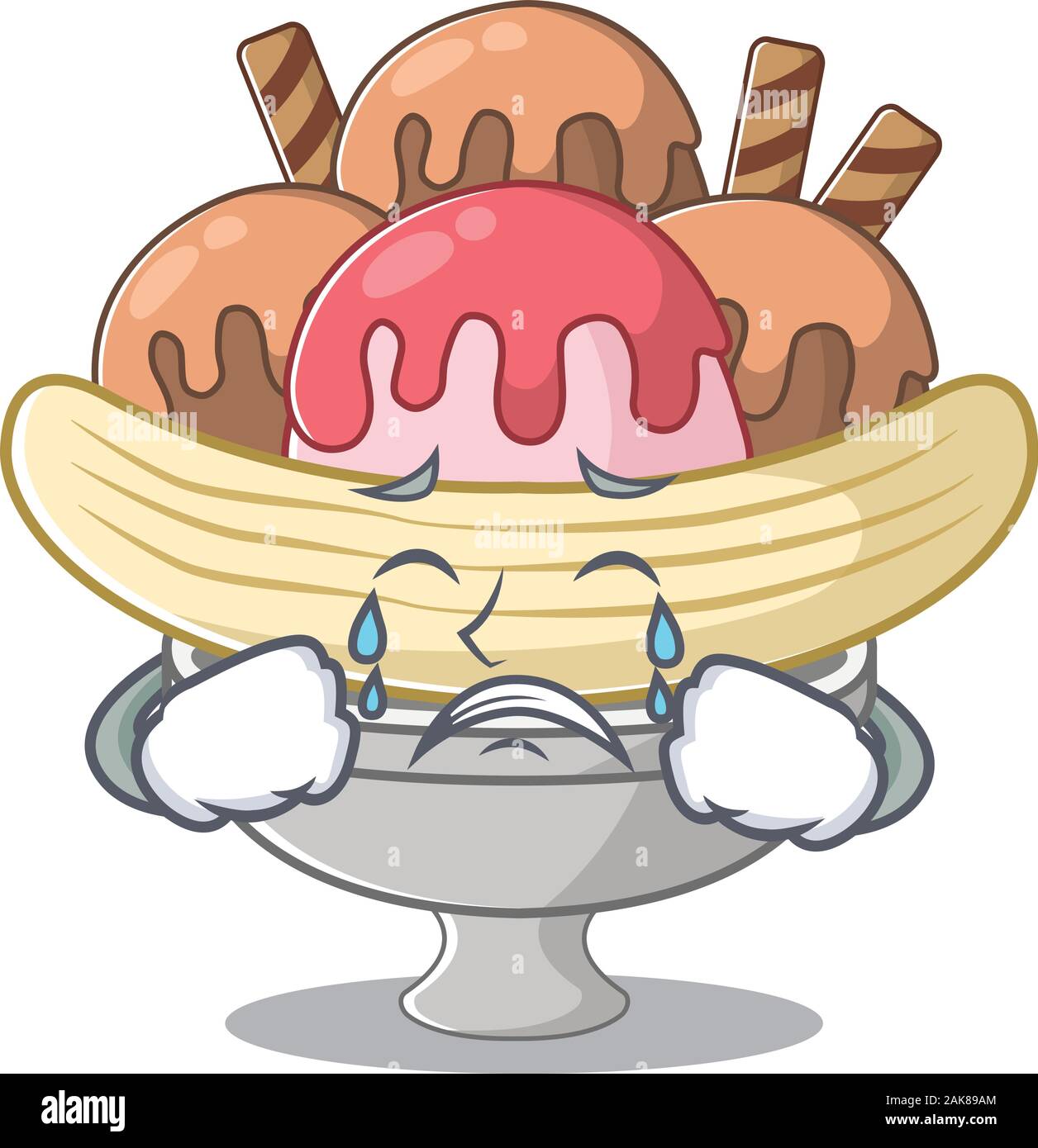 Banana split dessert whipped Stock Vector Images - Alamy