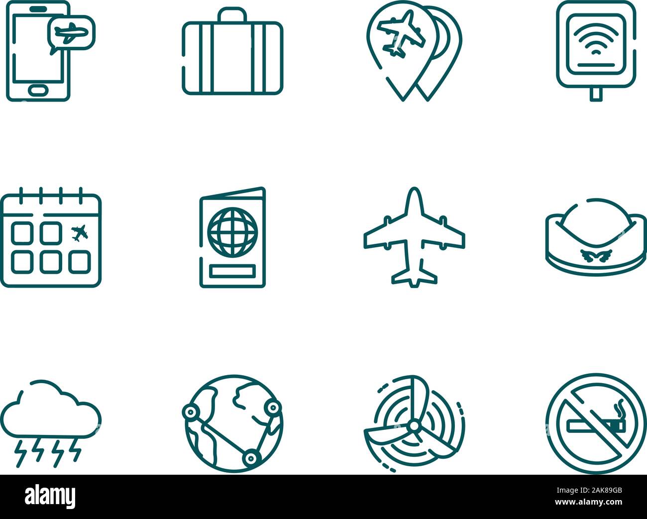 Isolated travel and airport icon set vector design Stock Vector Image ...