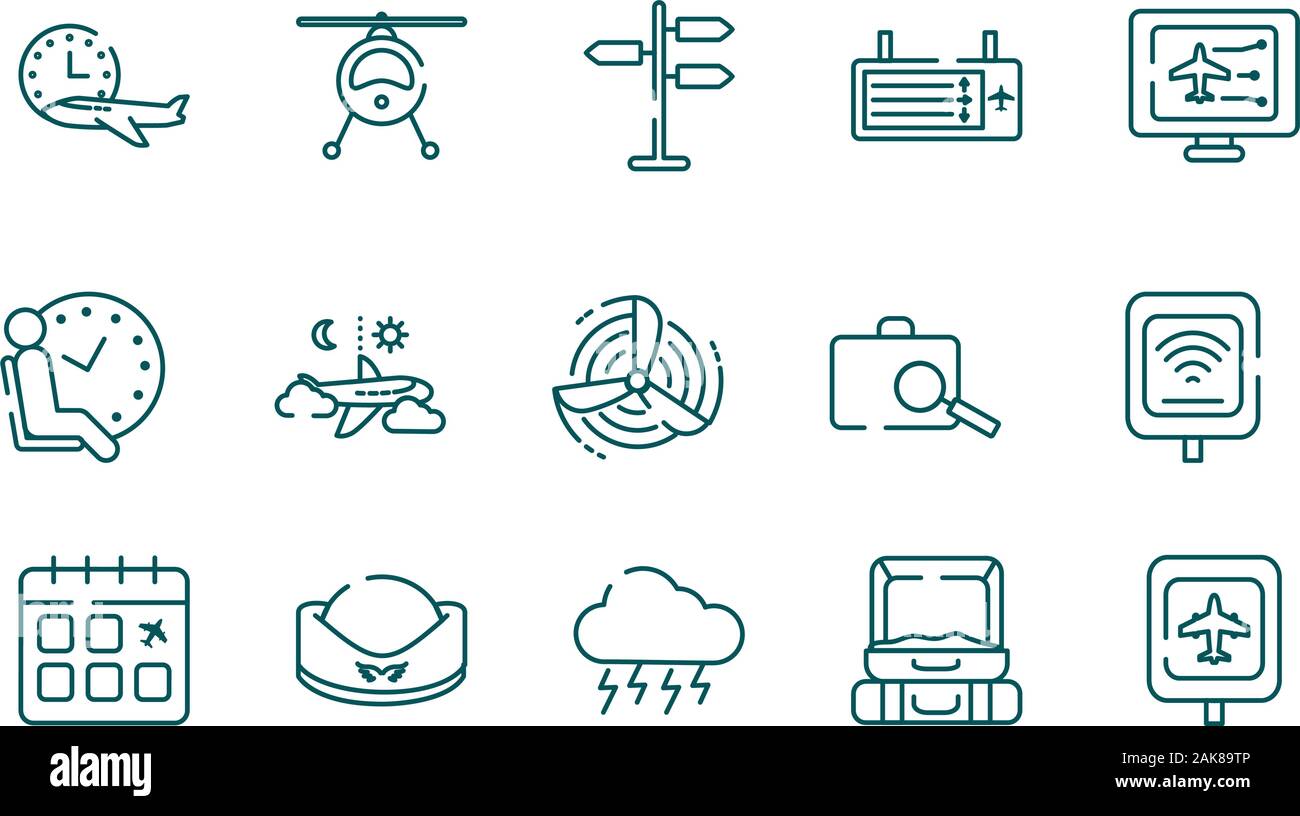 Isolated travel and airport icon set vector design Stock Vector Image ...