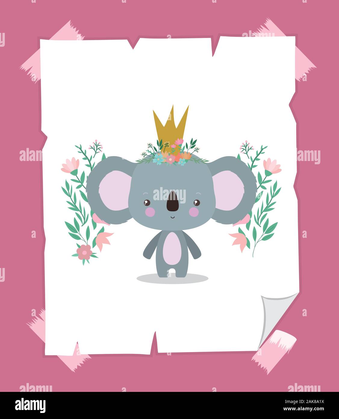 Cute koala with crown vector design Stock Vector Image & Art - Alamy