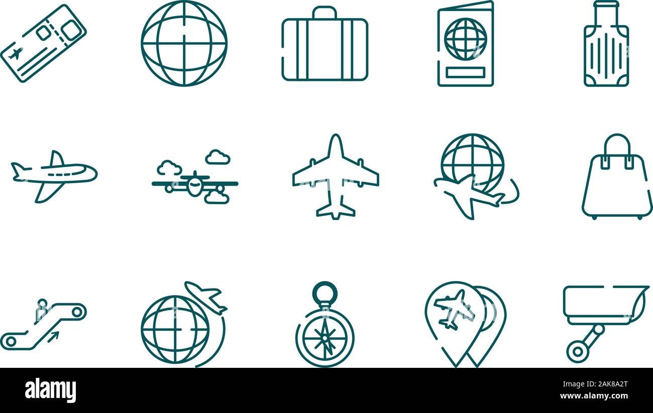 Isolated travel and airport icon set vector design Stock Vector Image ...