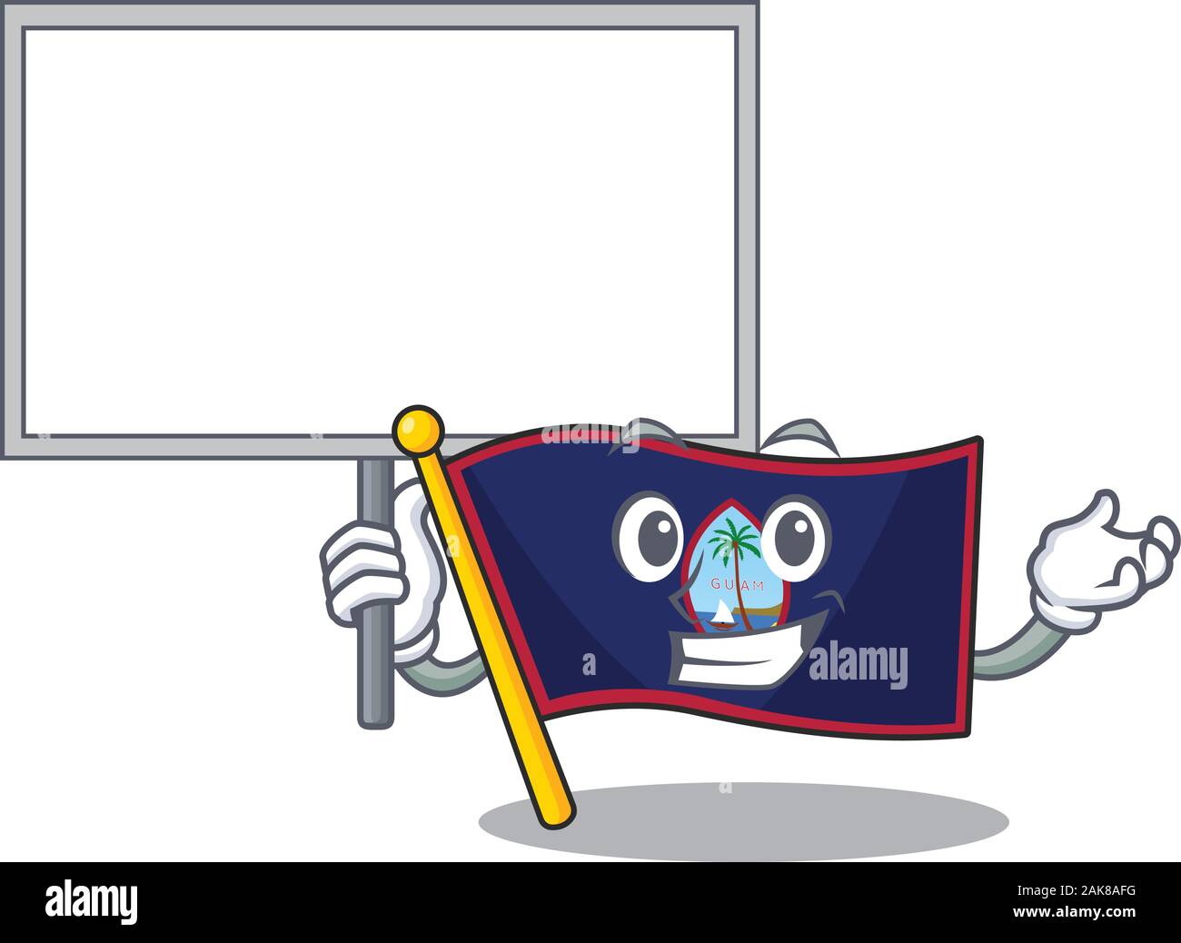 A cute picture of flag guam cute cartoon character bring a board Stock ...