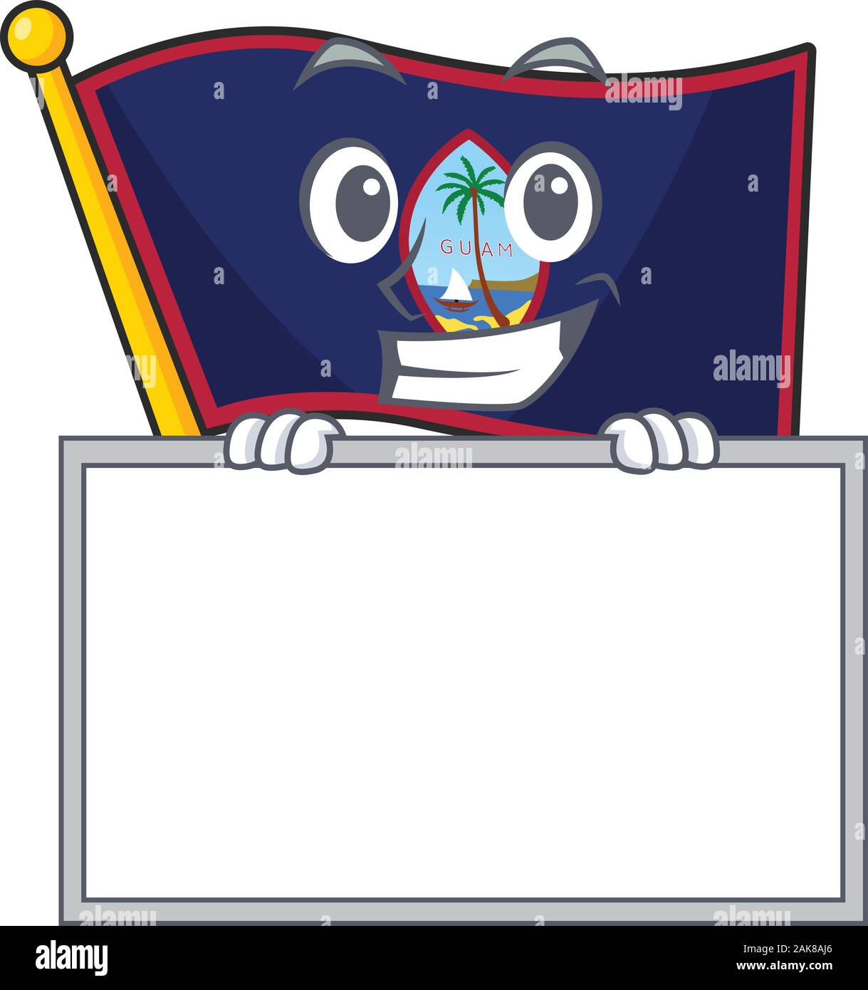 A cute picture of flag guam grinning with board Stock Vector Image ...