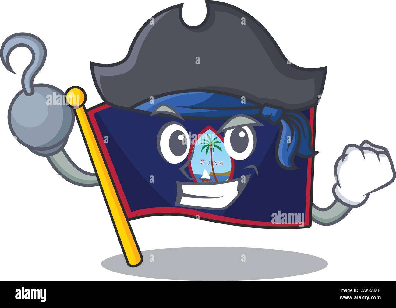 cool and funny flag guam cartoon style wearing hat Stock Vector Image ...