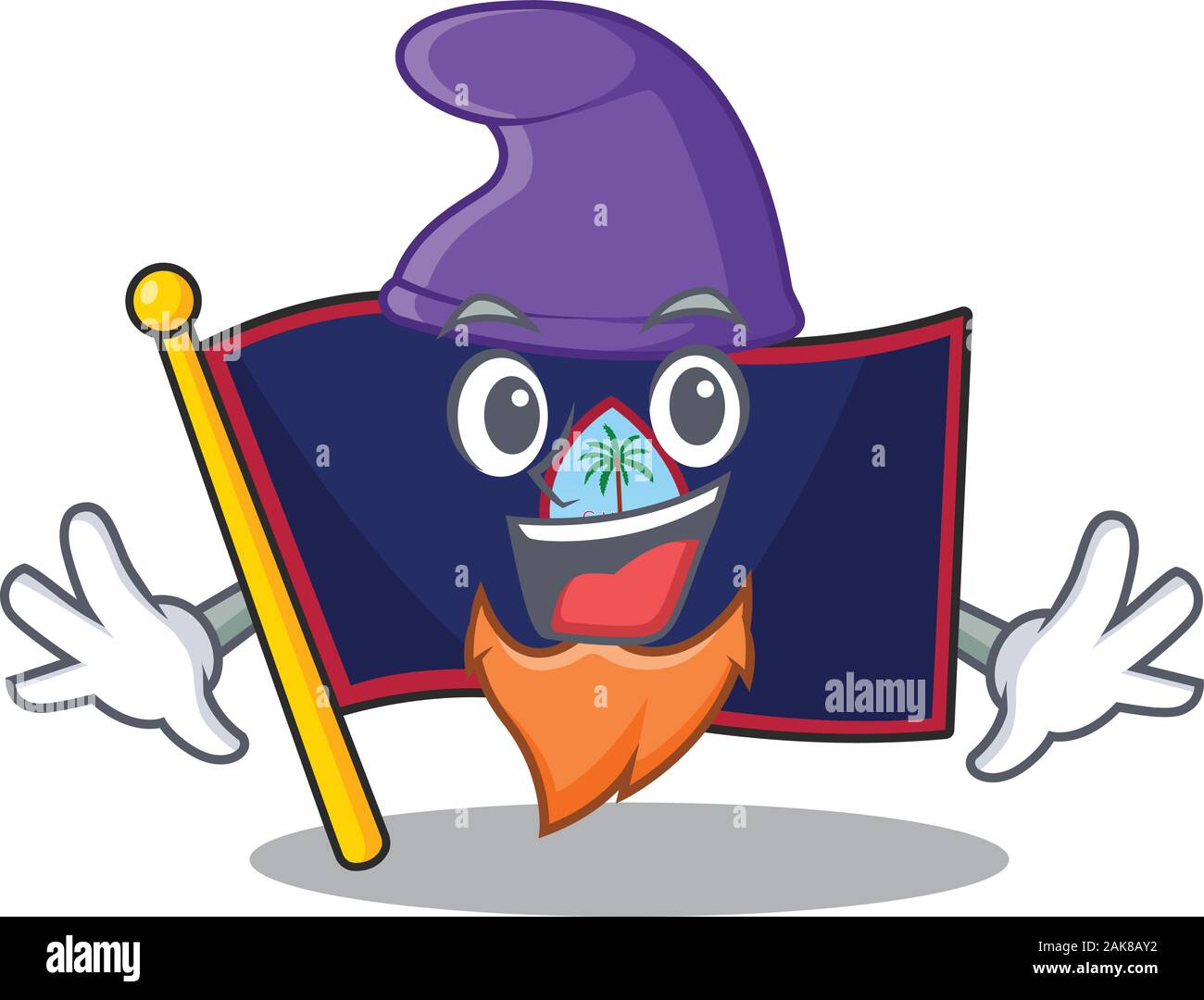 Funny flag guam cartoon mascot performed as an Elf Stock Vector Image ...