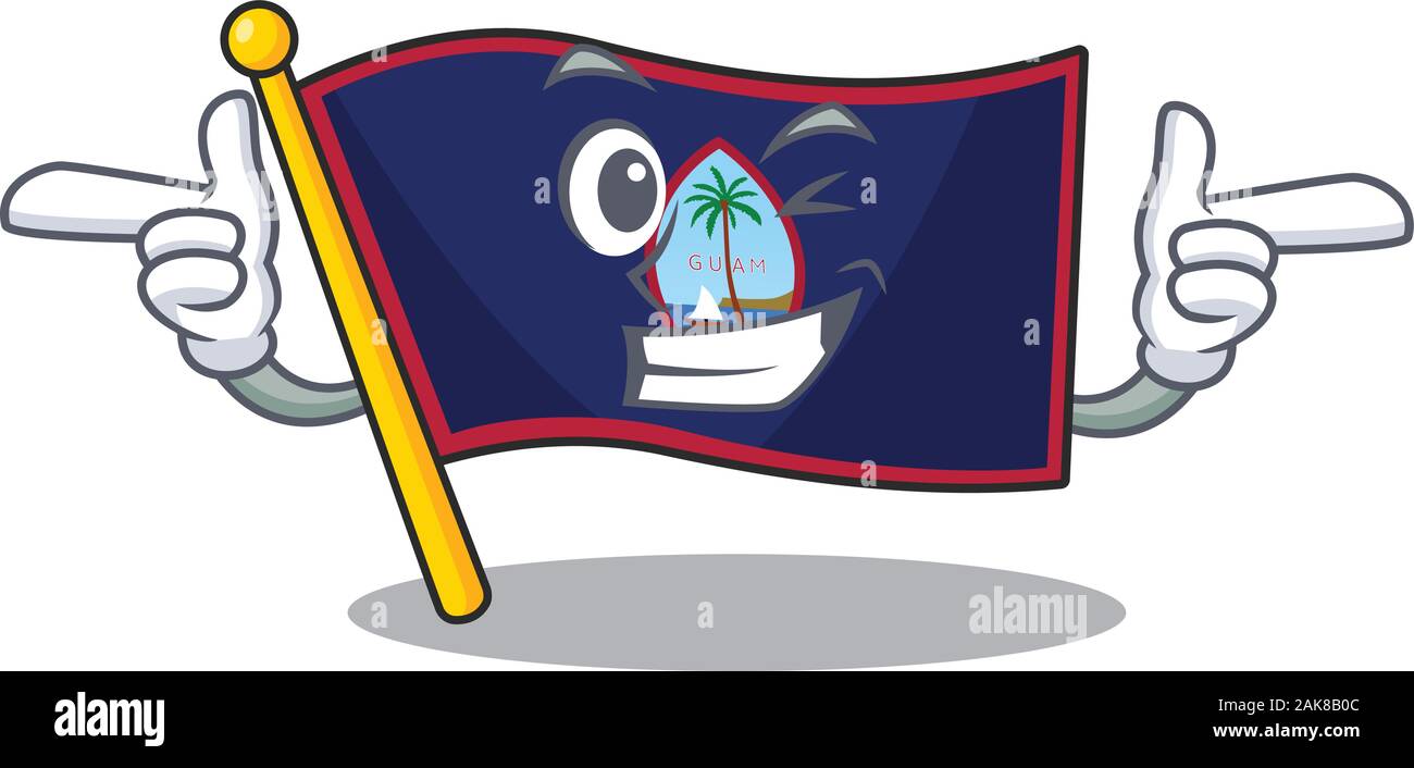 mascot cartoon design of flag guam with Wink eye Stock Vector Image ...