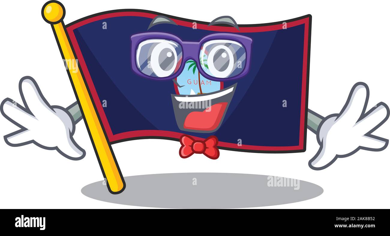 cartoon character of Geek flag guam design Stock Vector Image & Art - Alamy