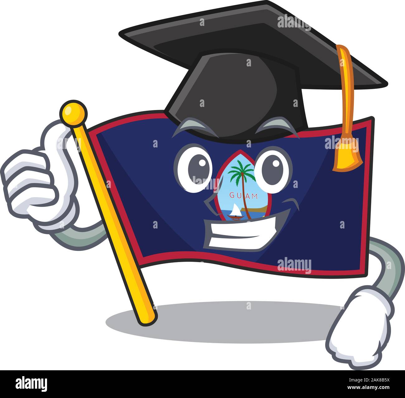 happy and proud of flag guam wearing a black Graduation hat Stock ...