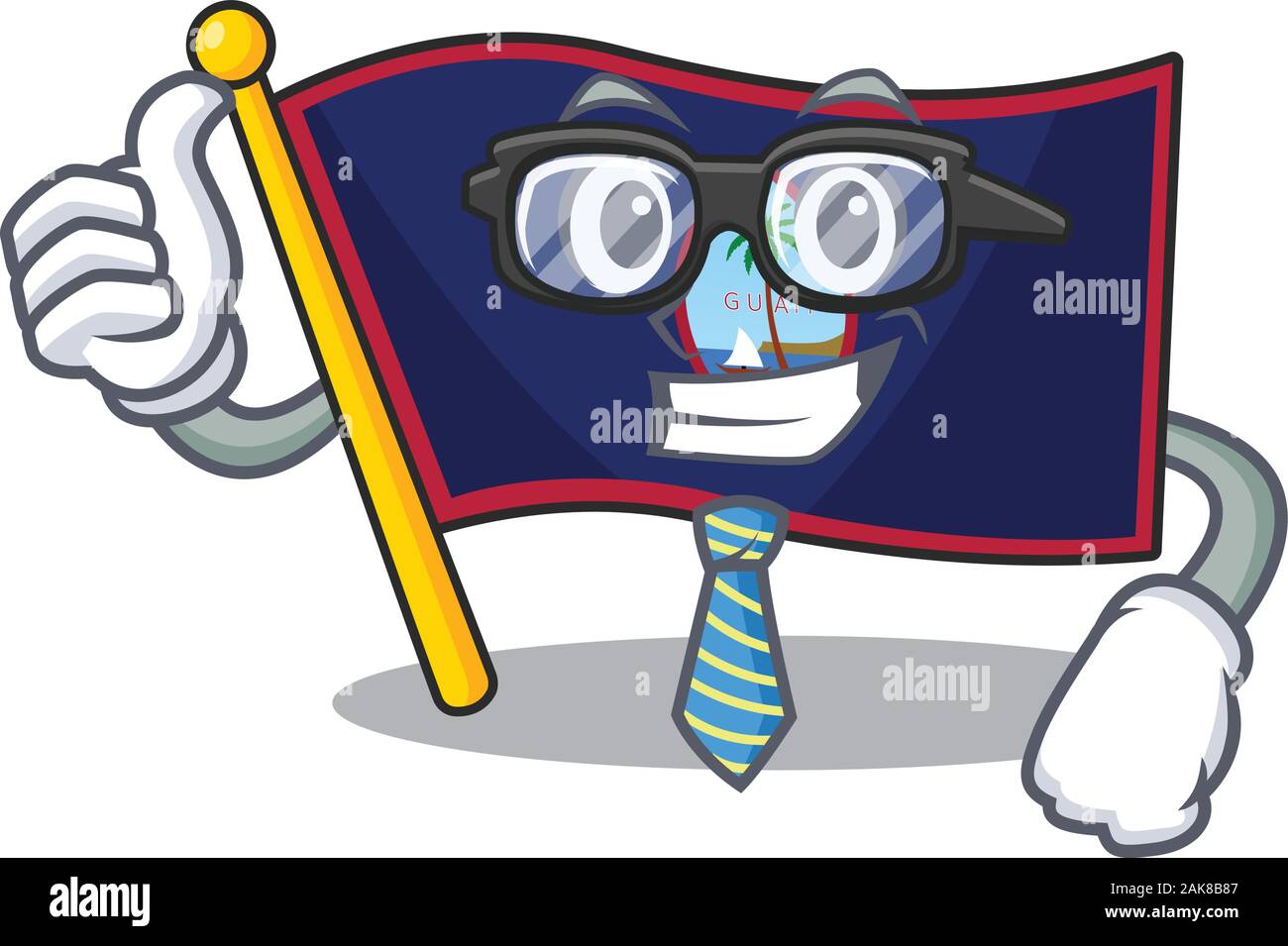 cartoon character of Businessman flag guam wearing glasses Stock Vector ...