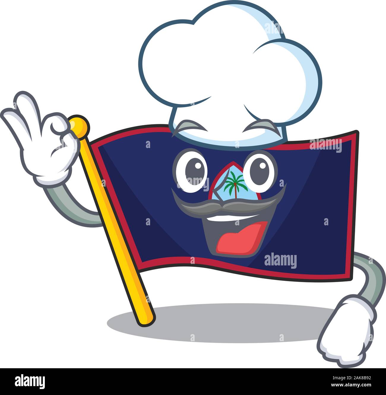 Flag guam cartoon character wearing costume of chef and white hat Stock ...