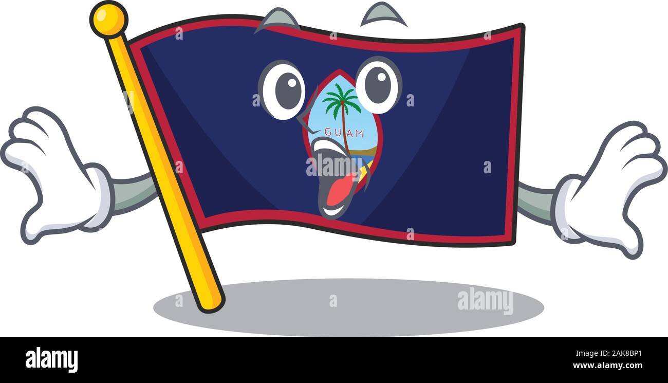 Flag guam cartoon character design on a surprised gesture Stock Vector ...