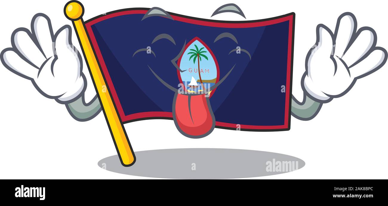 Cute flag guam cartoon mascot style with Tongue out Stock Vector Image ...