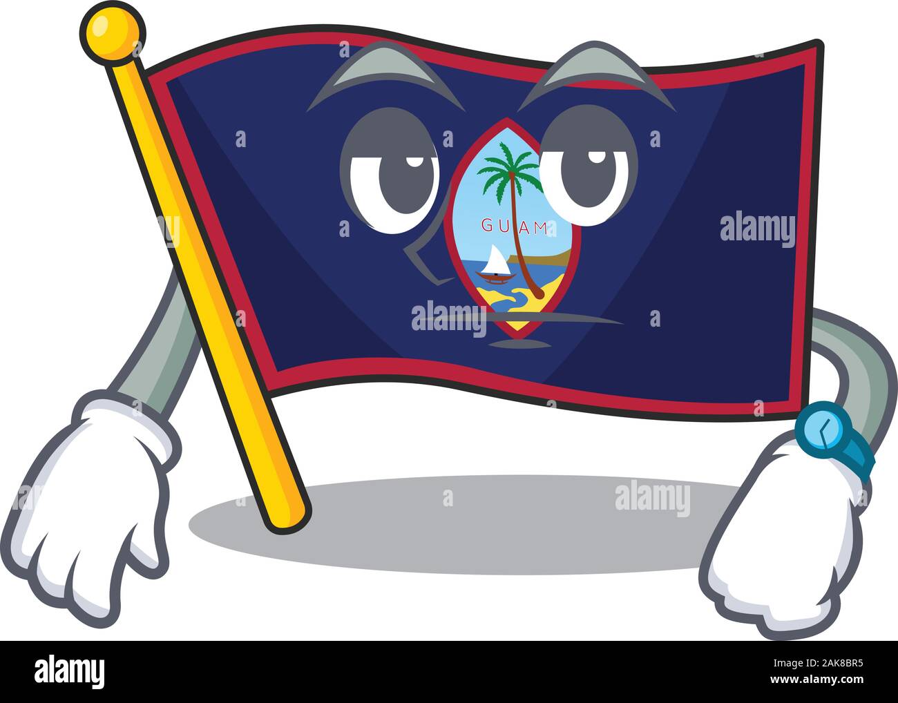 cartoon character design of flag guam on a waiting gesture Stock Vector ...