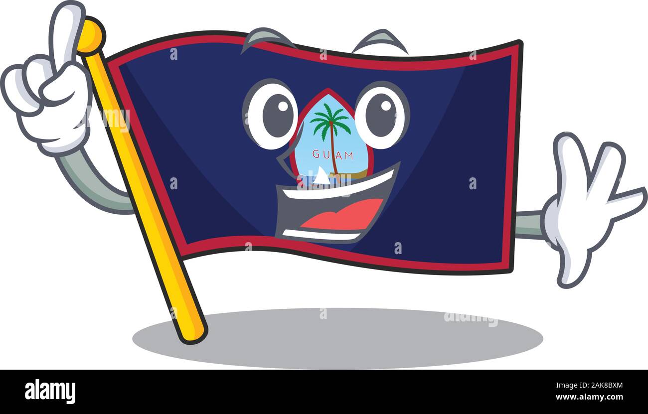 One Finger flag guam in mascot cartoon character style Stock Vector ...