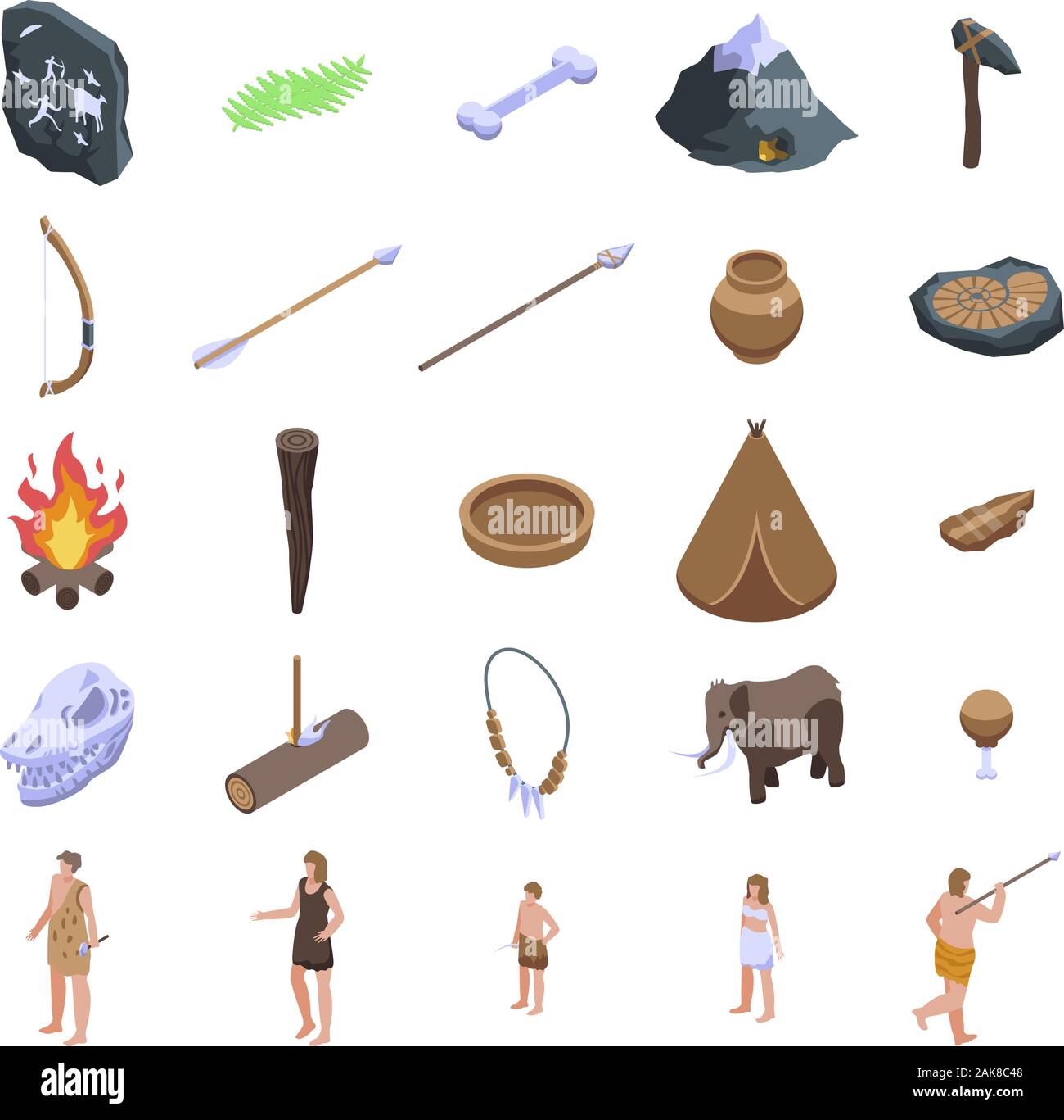 Cave men 3d Stock Vector Images - Alamy