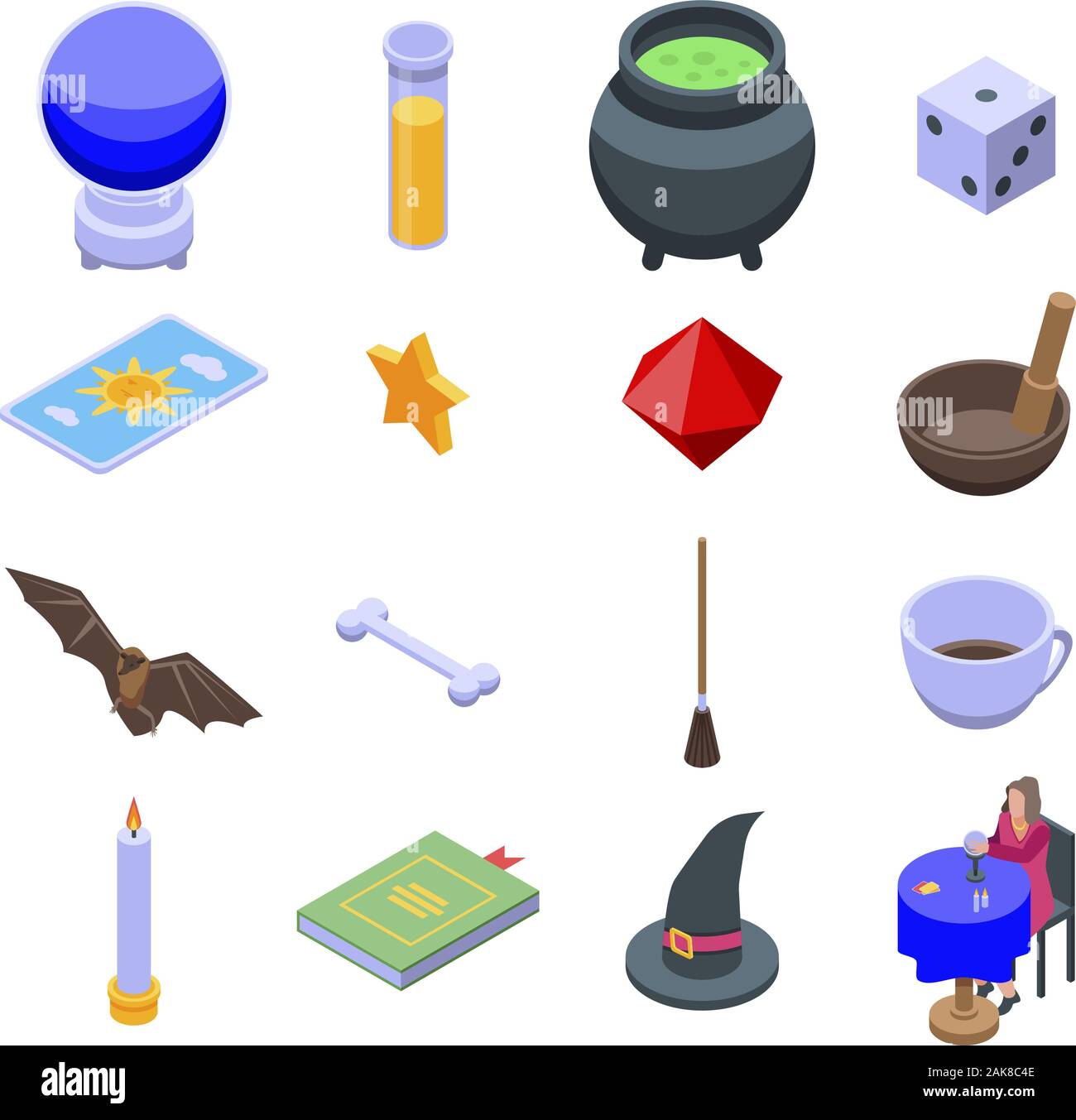 Fortune teller icons set, isometric style Stock Vector Image & Art - Alamy
