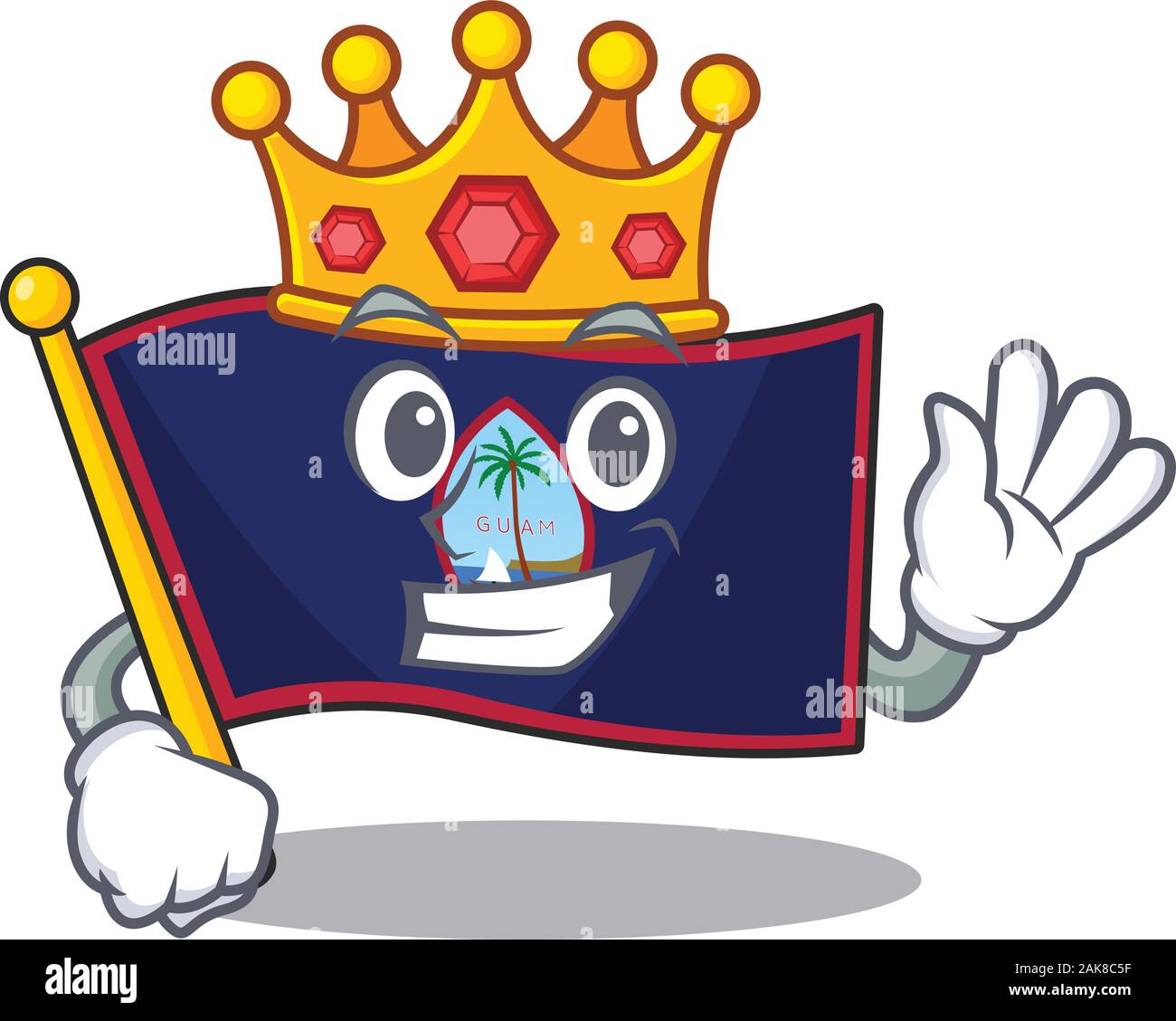 A stunning of flag guam stylized of King on cartoon mascot style Stock ...